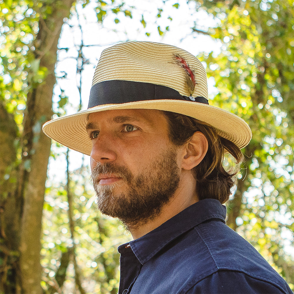 Summer C-Crown Straw Fedora Hat - Natural – Jaxon & James