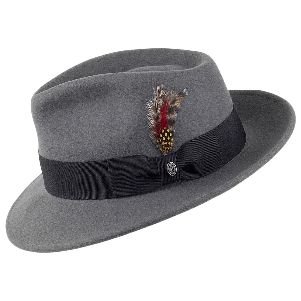 Crushable C-Crown Wool Felt Fedora Hat - Grey – Jaxon & James