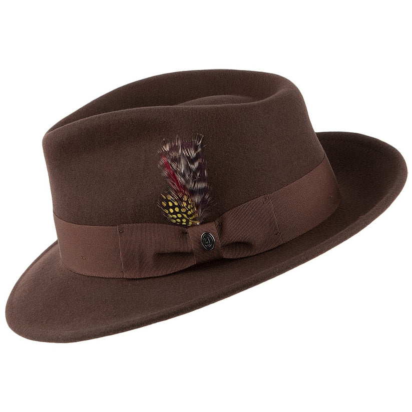 Crushable C-Crown Wool Felt Fedora Hat - Brown – Jaxon & James