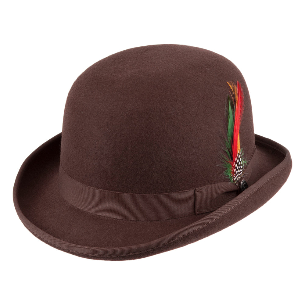 Wool Felt English Bowler Hat - Brown – Jaxon & James
