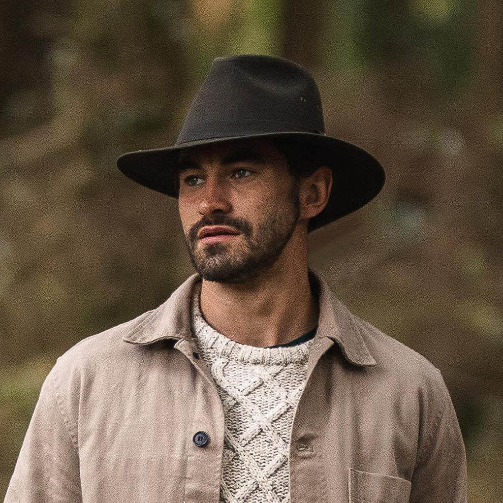 Oilcloth Safari Fedora Hat - Olive – Jaxon & James